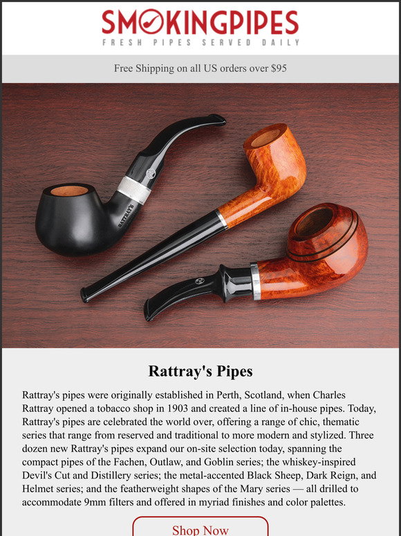 Smokingpipes: New Rattray's Pipes | All with 9mm Filters | Milled