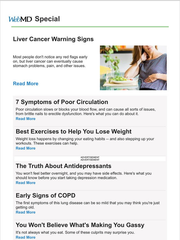WebMD: Liver Cancer Warning Signs | Milled