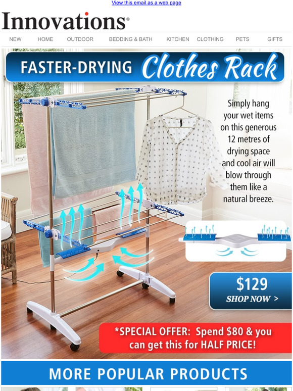 Innovations: Faster-Drying Clothes Rack | It creates its own cool ...
