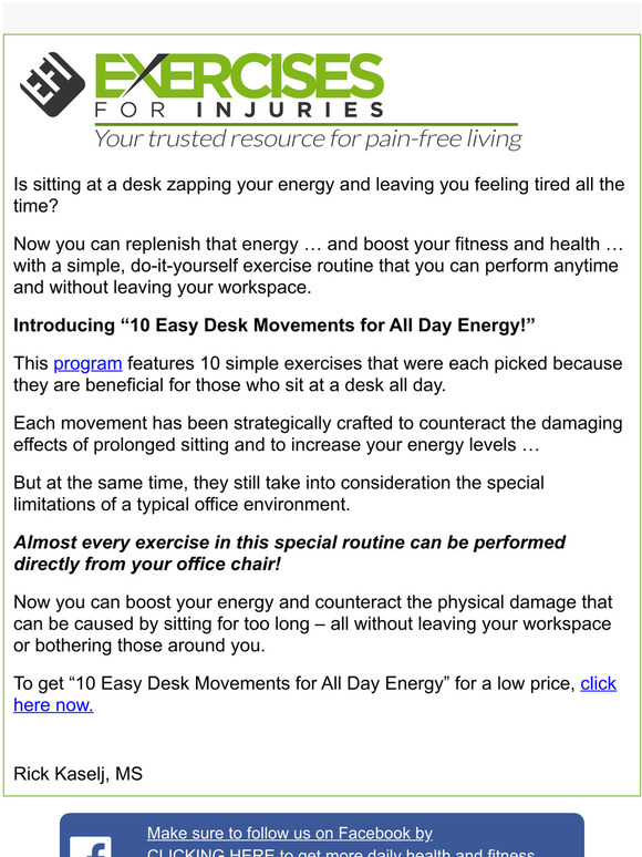 Exercises For Injuries: 10 easy energy-boosting exercises to do at your ...