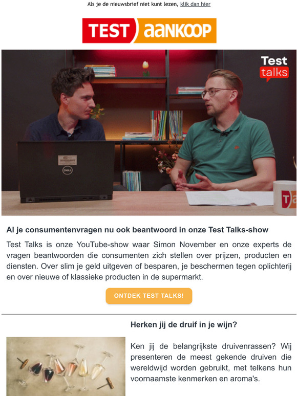 Test Aankoop: Test Talks voor al je consumentenvragen, voorstel van ...