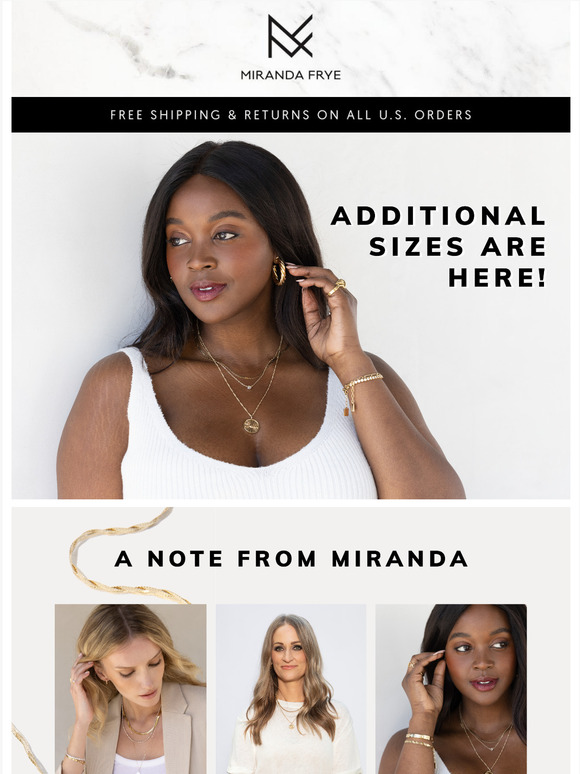 Miranda Frye: Additional Sizes Are Here! | Milled
