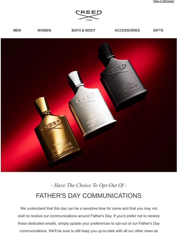 Creed: Let Us Know About Your Father's Day Communication Preferences ...