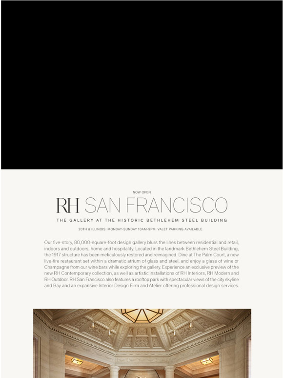 Restoration Hardware: Now Open. RH San Francisco, the Gallery at the ...