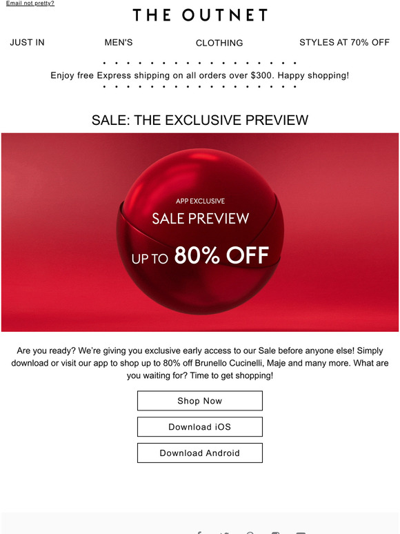 The Outnet: App exclusive: early SALE access is here | Milled
