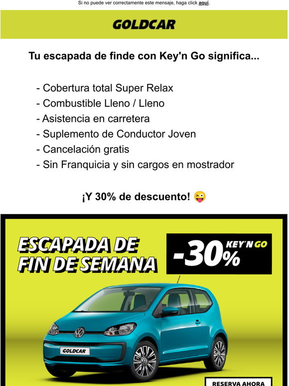 Goldcar: -30% en Key'n Go | Escapada a la vista! | Milled
