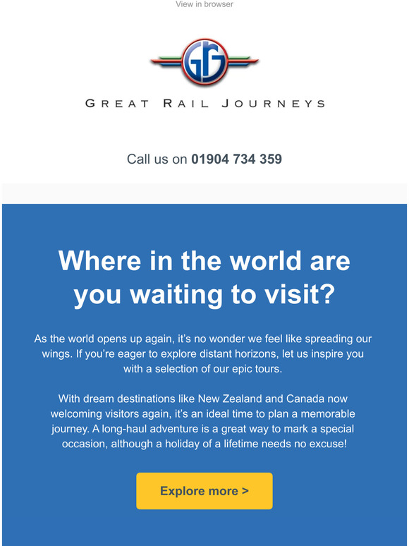 Great Rail Journeys: The world is now open to explore! | Milled