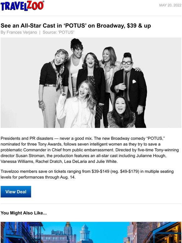 Travelzoo: See an All-Star Cast in POTUS on Broadway, $39 & up | Milled
