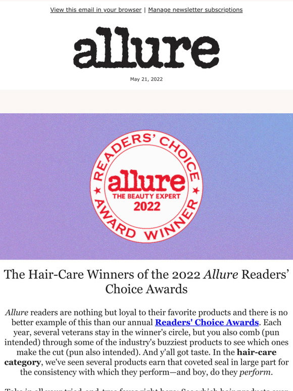 Allure: The Top 11 Hair-Care Products, According to Allure Readers | Milled