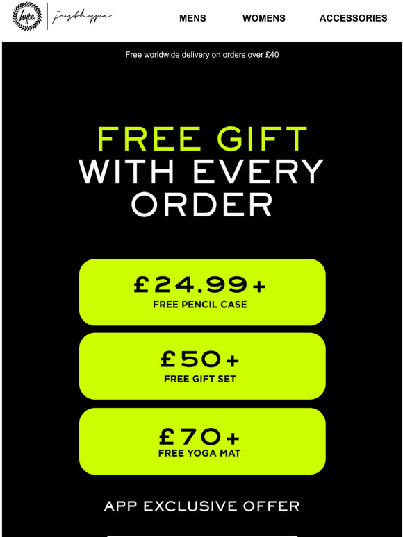 Hype: Free gift with EVERY order! | Milled