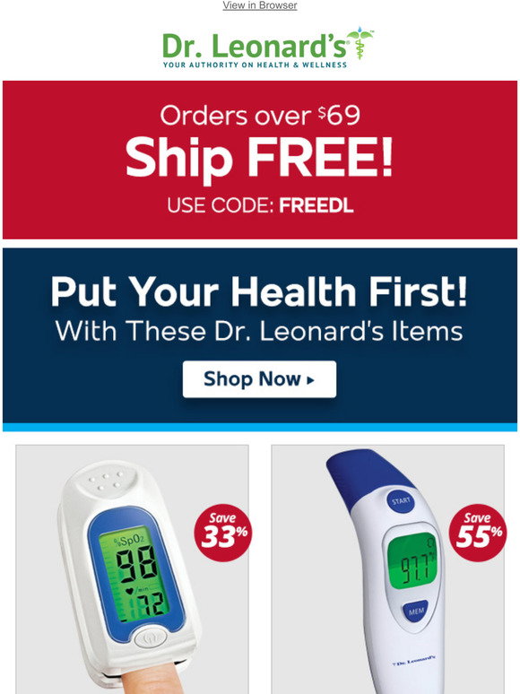 Dr. Leonard's: Put Your Health First! Get Free Shipping* on Health ...