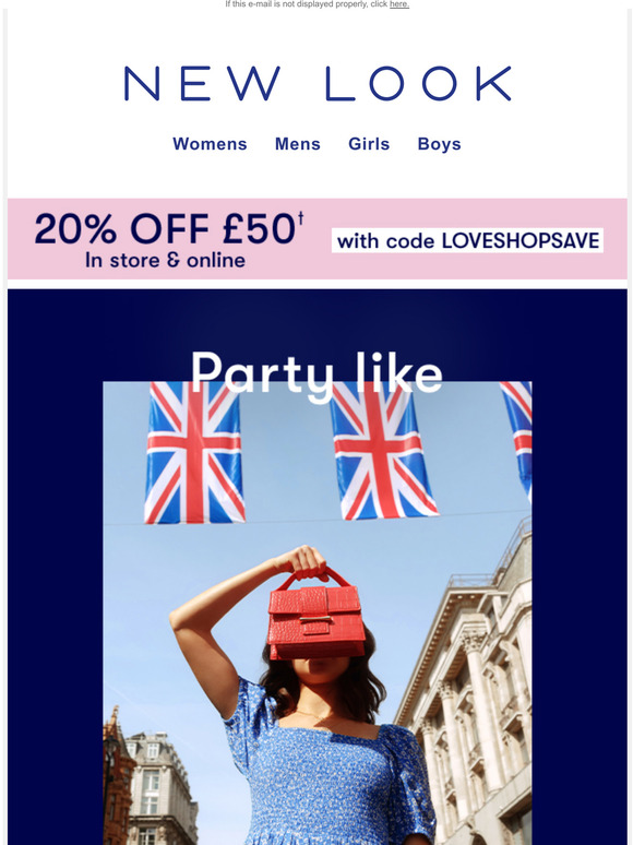 New Look: 20% off Jubilee-ready looks | Milled