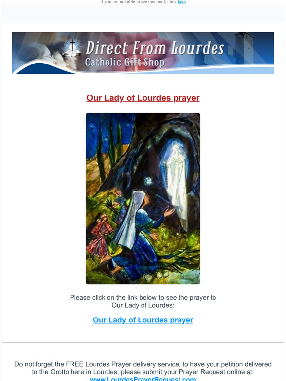 direct from lourdes: Prayer - Our Lady of Lourdes | Milled