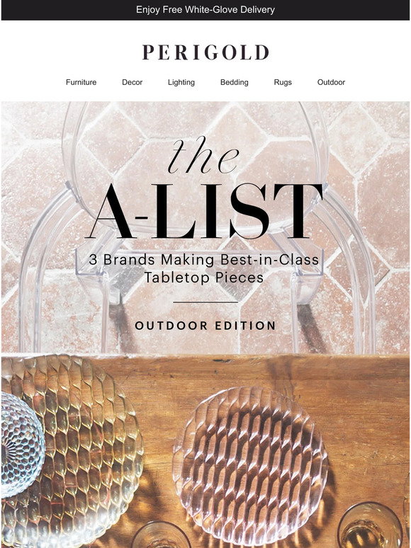 Perigold: The A-List: 4 outdoor tabletop brands we love. | Milled