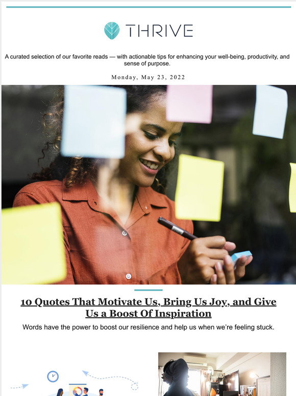 Thrive Global: 10 Powerful Quotes That Inspire Us and Bring Us Joy | Milled