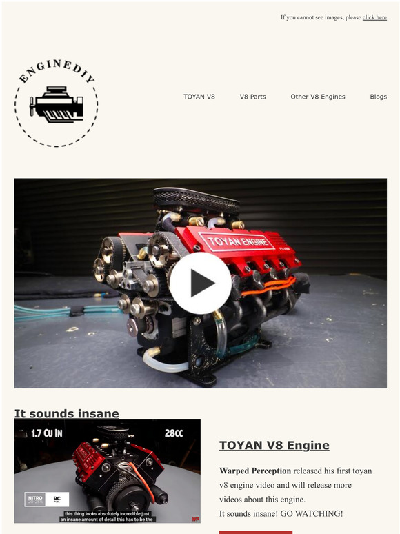 Enginediy: WP's Review on TOYAN V8 Engine | Milled