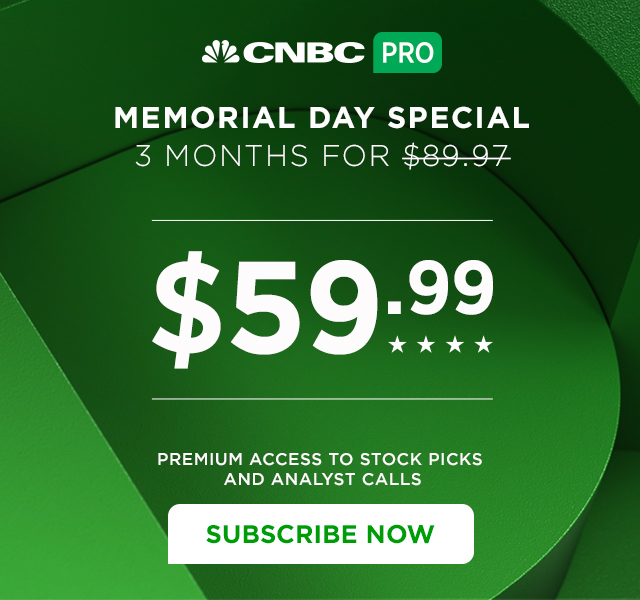 CNBC: Join CNBC Pro with this limited time Memorial Day special offer ...