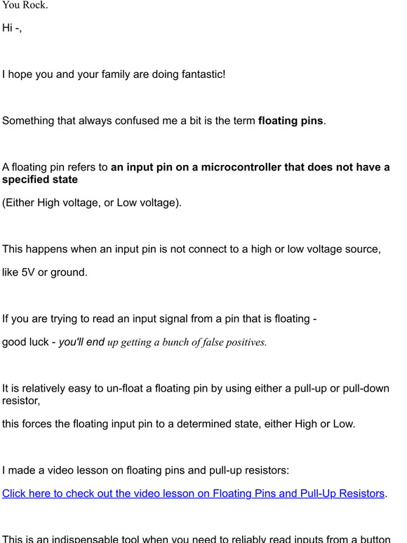 Programming Electronics Academy Pull Up Resistors And Floating Pins With Arduino No Life 