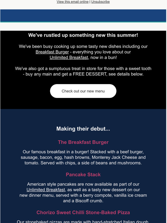 Travelodge: Special message from Travelodge | Our NEW dinner menu is ...