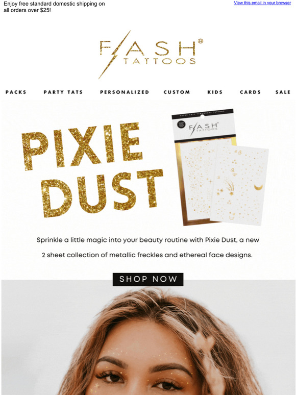 Flash Tattoos: NEW | Pixie Dust golden freckles for summer + 25% off ...