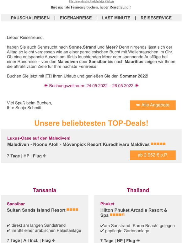 FTI: Weit weg: Die besten Ziele fr Ihre Fernreise, lieber Reisefreund ! | Milled