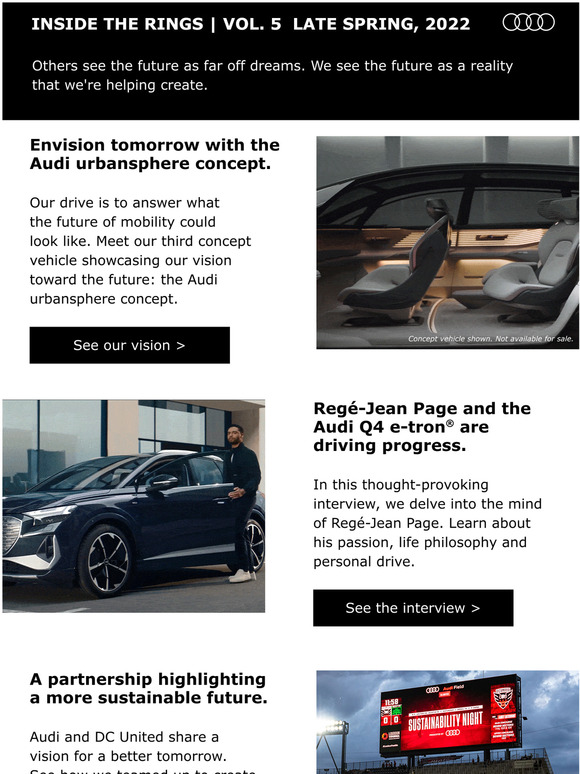 Audi: Dfyruevmxqa, look ahead with a new Audi concept, celebrity ...