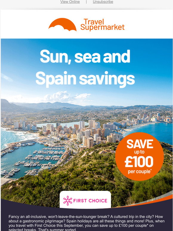 TravelSupermarket: Spain savings with First Choice inside | Milled