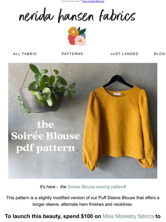 Nerida Hansen Fabrics: It's here - the Soiree Blouse sewing pattern ...