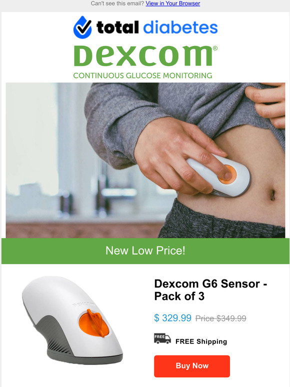 Total Diabetes Supply: Dexcom G6 Sensors New LOW Price! | Milled