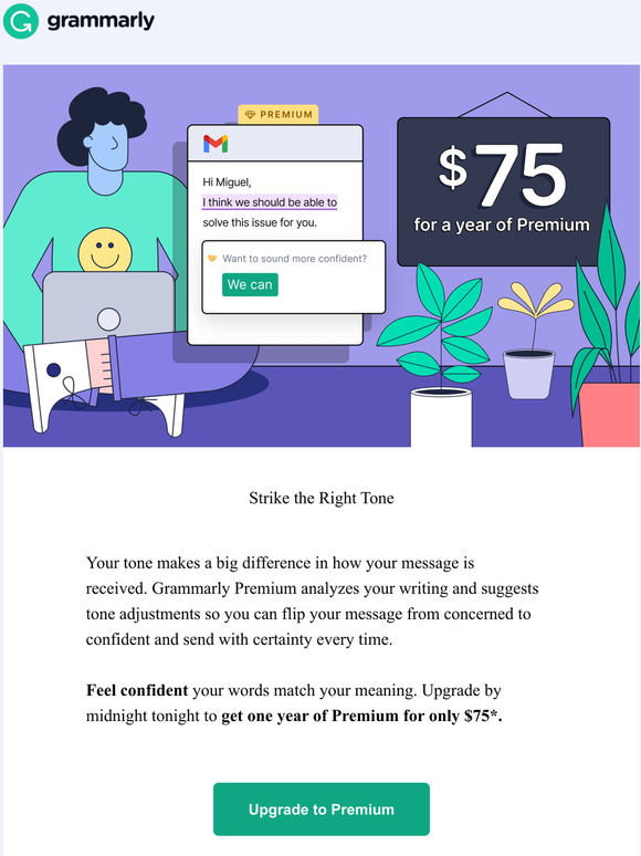 Grammarly: FINAL DAY: $75 for an annual plan. Thats 48% off! | Milled