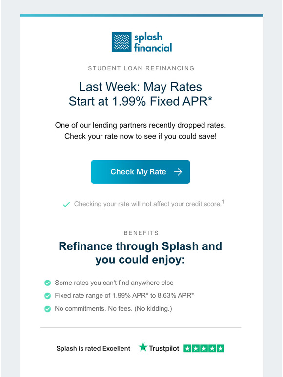 Splash Financial: Available: NEW lower rates from one of our lenders ...