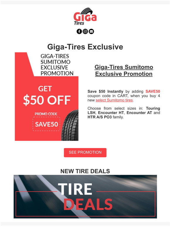 Giga Tires: Giga-Tires EXCLUSIVE: Sumitomo Tires Promotion! | Milled