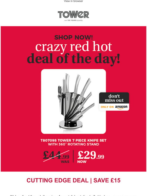 Tower: Cutting edge deal! Save 15 on Tower Knife Set | Milled