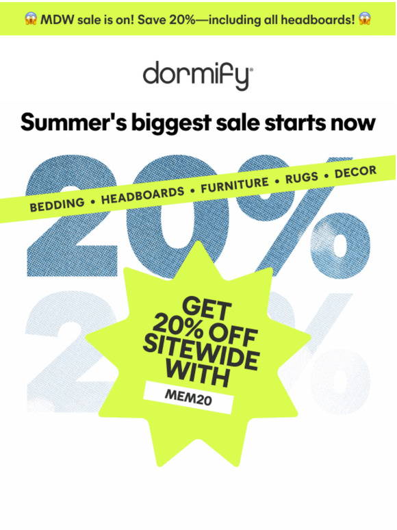 Dormify: biggest saleof the year is here | Milled