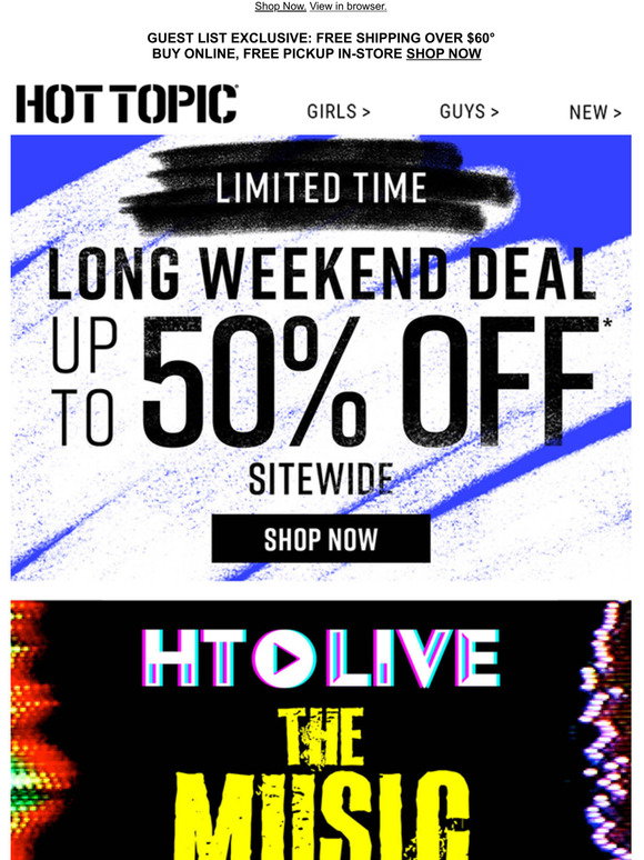 Hot Topic: Our Long Weekend Deal = Up to 50% OFF | Milled