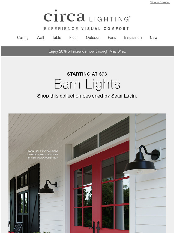 Circa Lighting: barn lights starting at $73 | Milled
