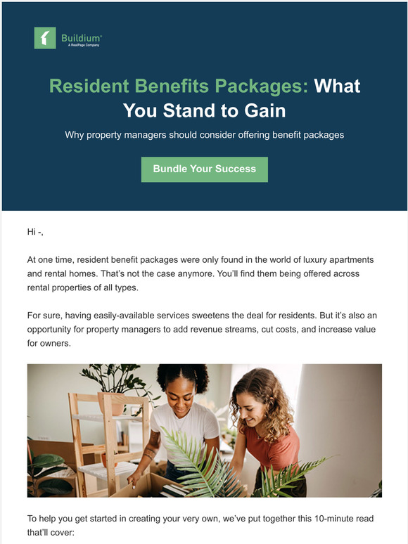 Buildium: What are resident benefit packages? | Milled