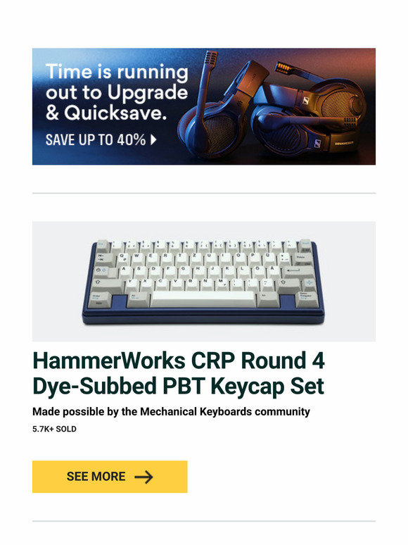 Drop: HammerWorks CRP Round 4 Dye-Subbed PBT Keycap Set, Megalodon ...