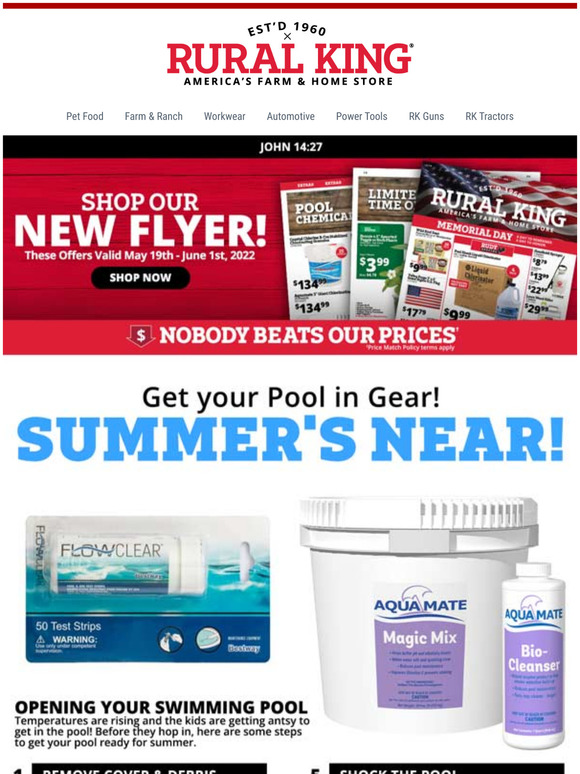 Rural King: Get Your Pool in Gear | Pool Shock (4) 1-Gal Bottles $9.99 ...