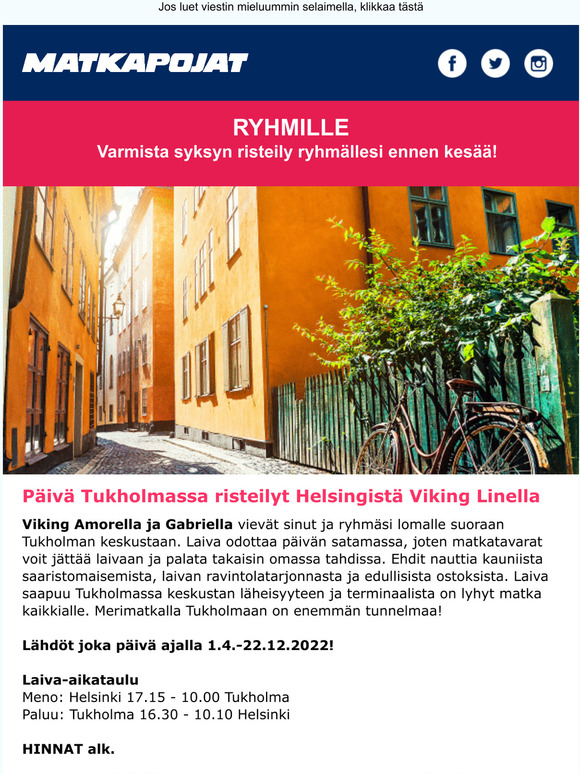 Matkapojat: RYHMILLE! Varmista risteilypaikat syksylle ennen keslomaa! | Nappaa vinkit ja pyyd ...