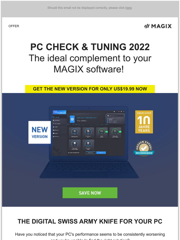 MAGIX: Turn your old PC into a new one! With PC Check & Tuning NOW for ...