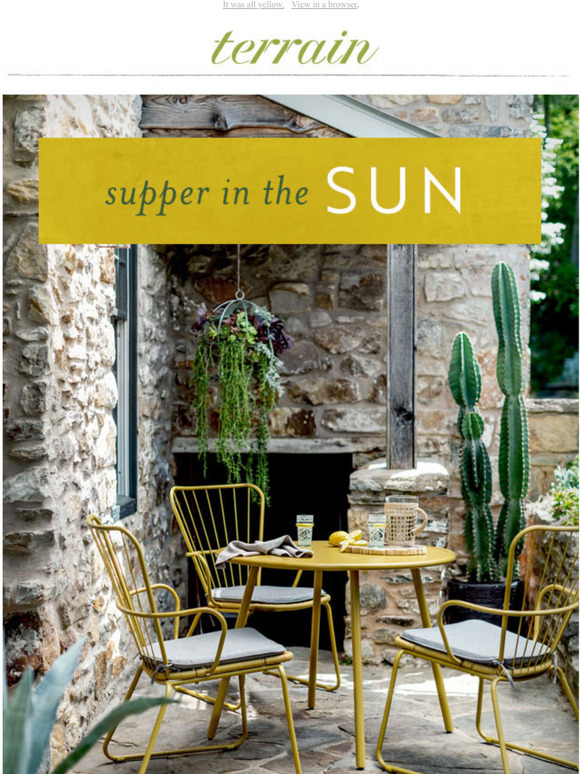 Terrain: A patio set thatll make you smile. | Milled