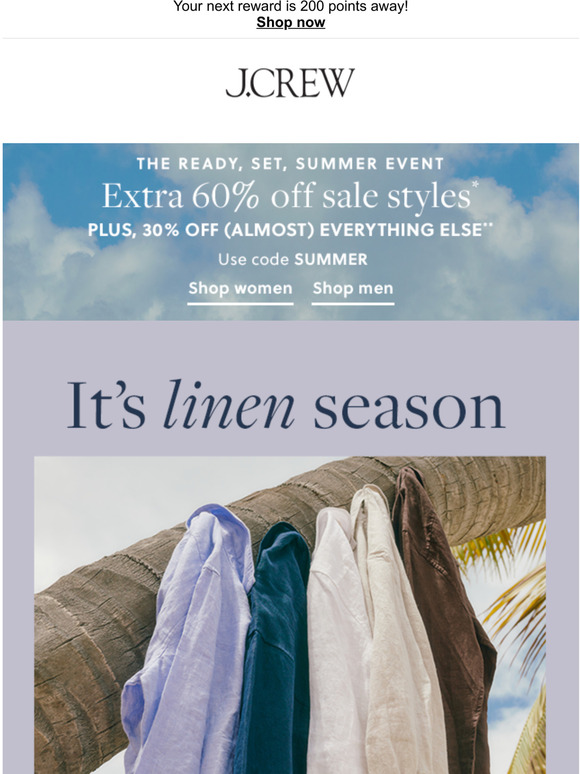 J.Crew: New linen for long weekends | Milled
