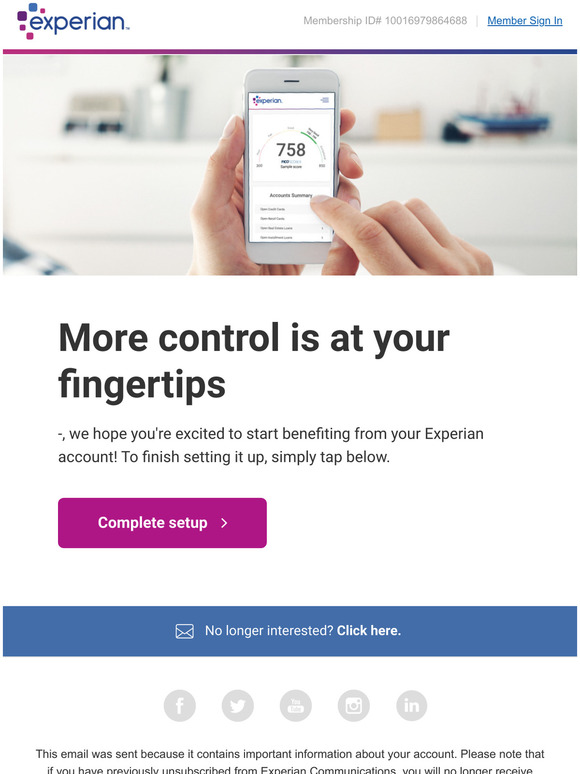 Experian: -lets activate your account! | Milled