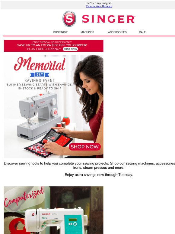 Singer: Deep Discounts for Memorial Day | Milled