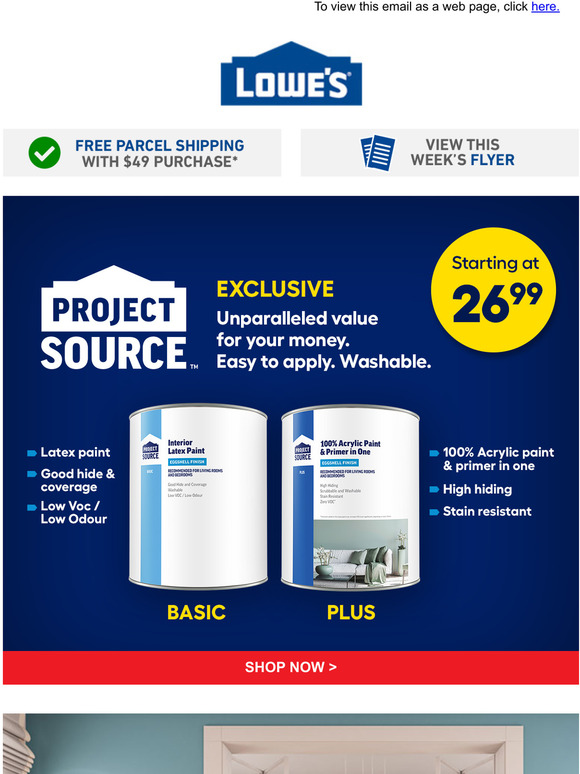 Lowe's: Project Source paint now available | Milled