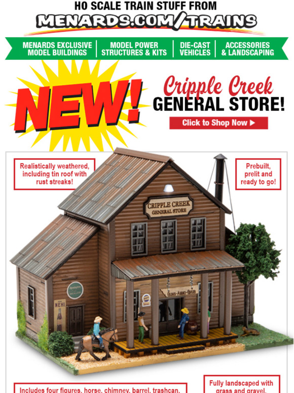 Menards: NEW! HO Scale Cripple Creek General Store + 11% OFF*! | Milled