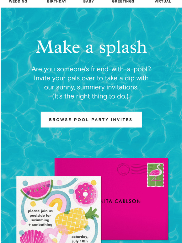 Paperless Post: Pool party season is (finally!) here | Milled