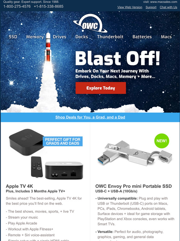 OWC: Blast off into your next journey! OWC gear, upgrades, and more ...