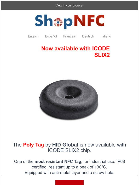 Shop NFC: Check the new Poly Tag with ICODE SLIX2 | Milled